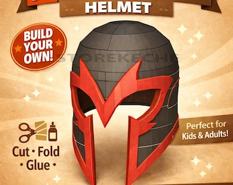 DIY Magneto Helmet Template | Papercraft Mask, Cosplay Costume (PDF ...