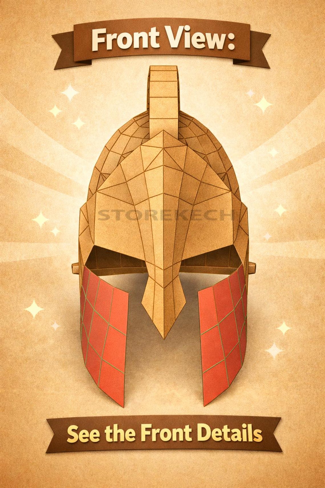Leonidas Spartan Helmet: DIY Cardboard Papercraft Template (PDF Pattern ...