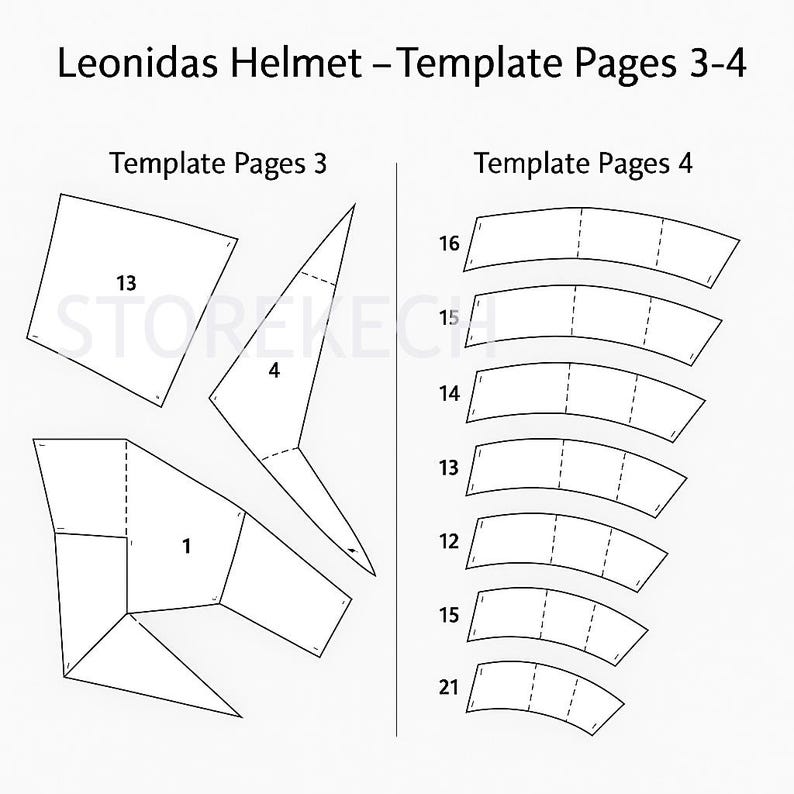 Leonidas Spartan Helmet: DIY Cardboard Papercraft Template (PDF Pattern ...