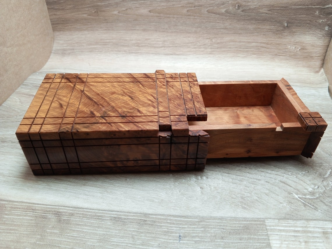 Handcrafted 4x3 Secret Thuya Wood Box: Enchanting Magic Lock, Jewelry ...