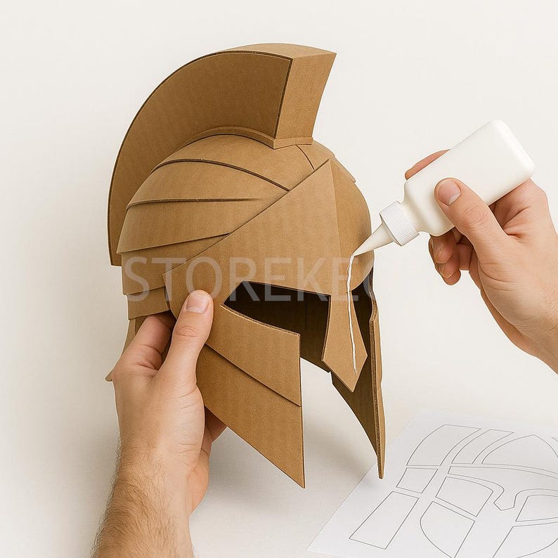 Leonidas Spartan Helmet: DIY Cardboard Papercraft Template (PDF Pattern ...