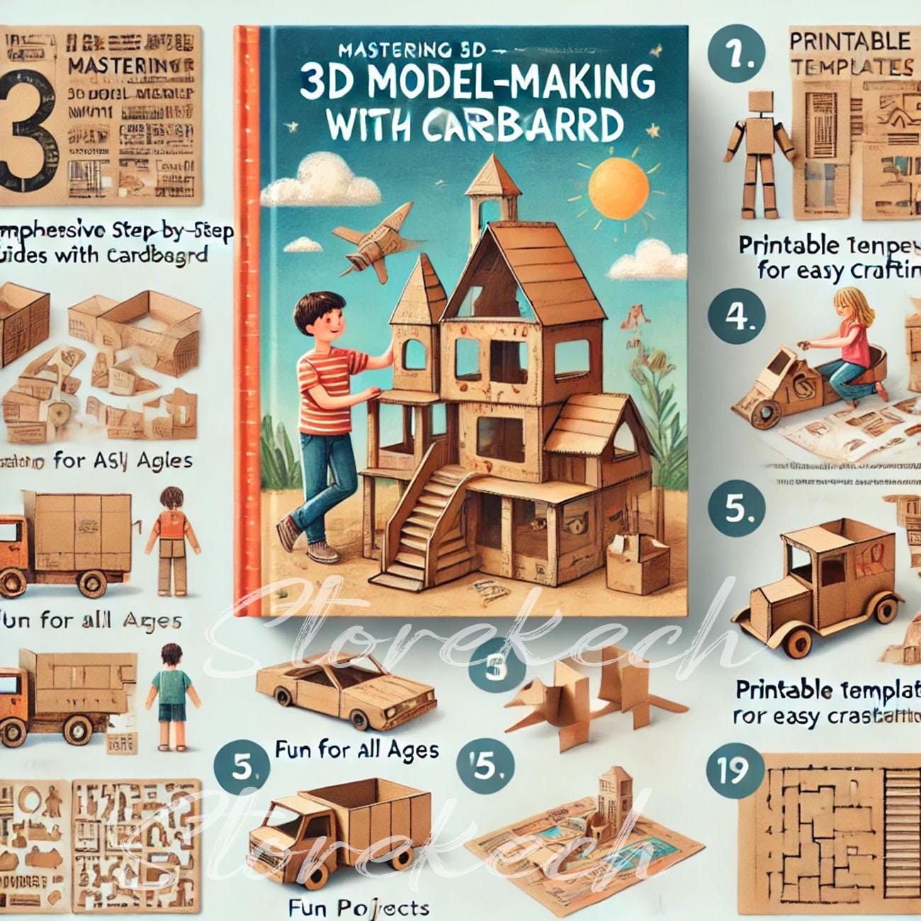 3D Cardboard Model-making Guide |step-by-step DIY Craft Book With ...