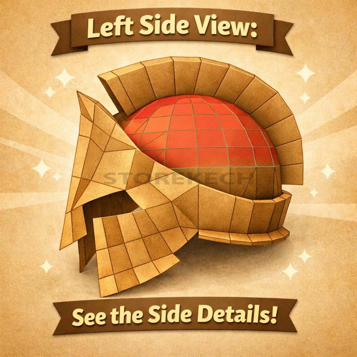 Leonidas Spartan Helmet: DIY Cardboard Papercraft Template (PDF Pattern ...