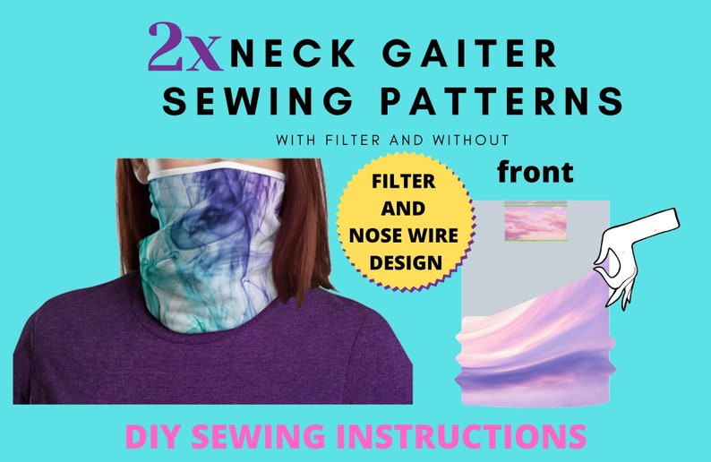 Face Mask Pattern Neck Gaiter Pattern Filter Pocket Nose - Etsy