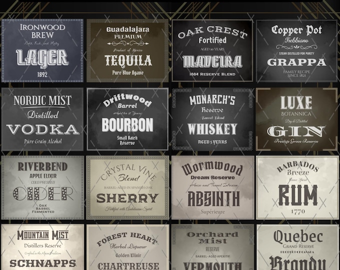 30 Prohibition Bootlegger Crate Labels JPG Set ~ Speakeasy Roaring 20s ...