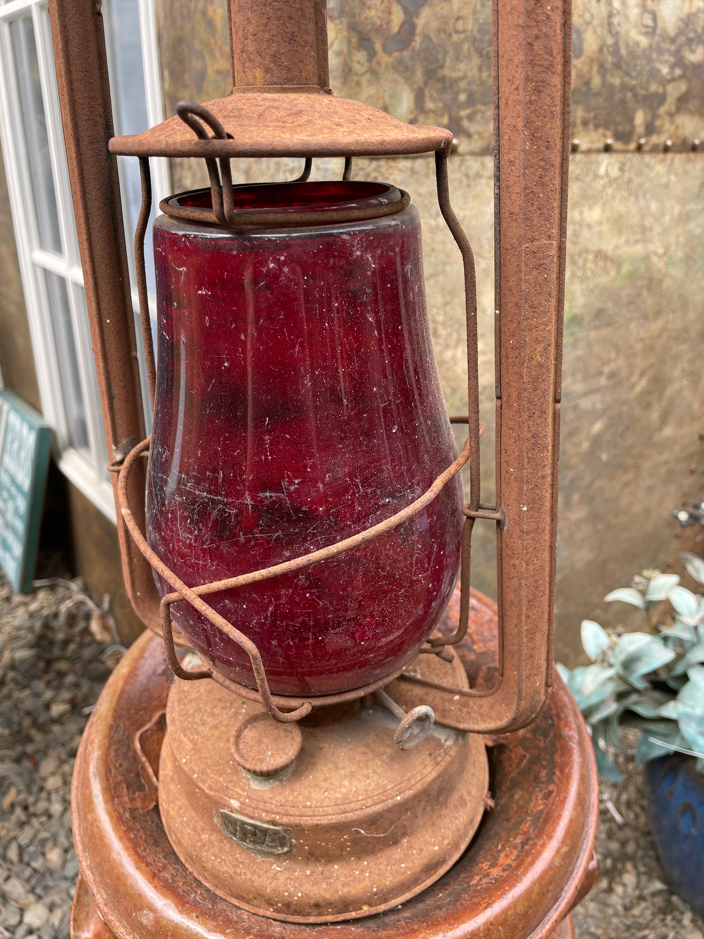 1940’s Dietz Vintage Gas Lantern With Red Glass. - Etsy