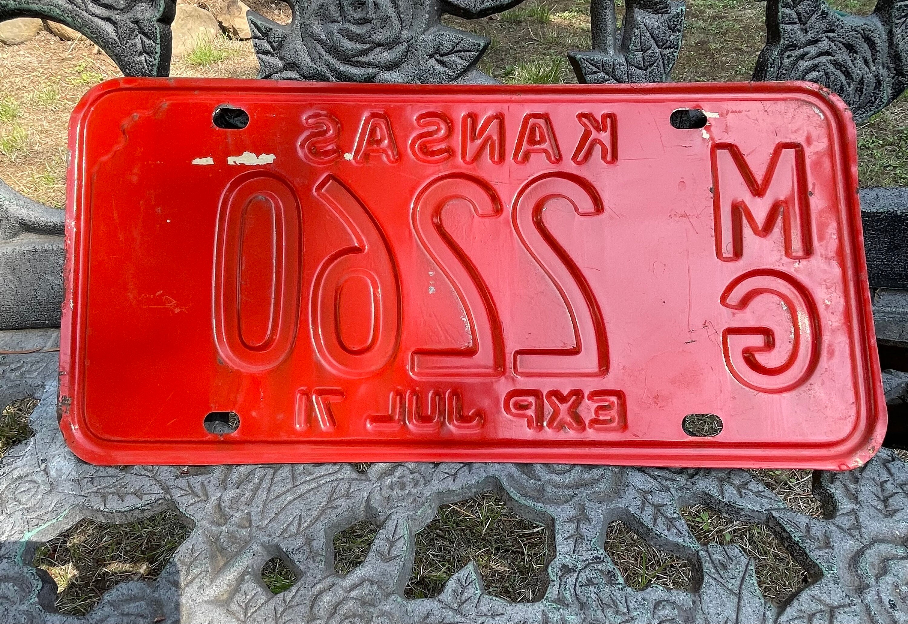 1971 Kansas MG License Plate. - Etsy