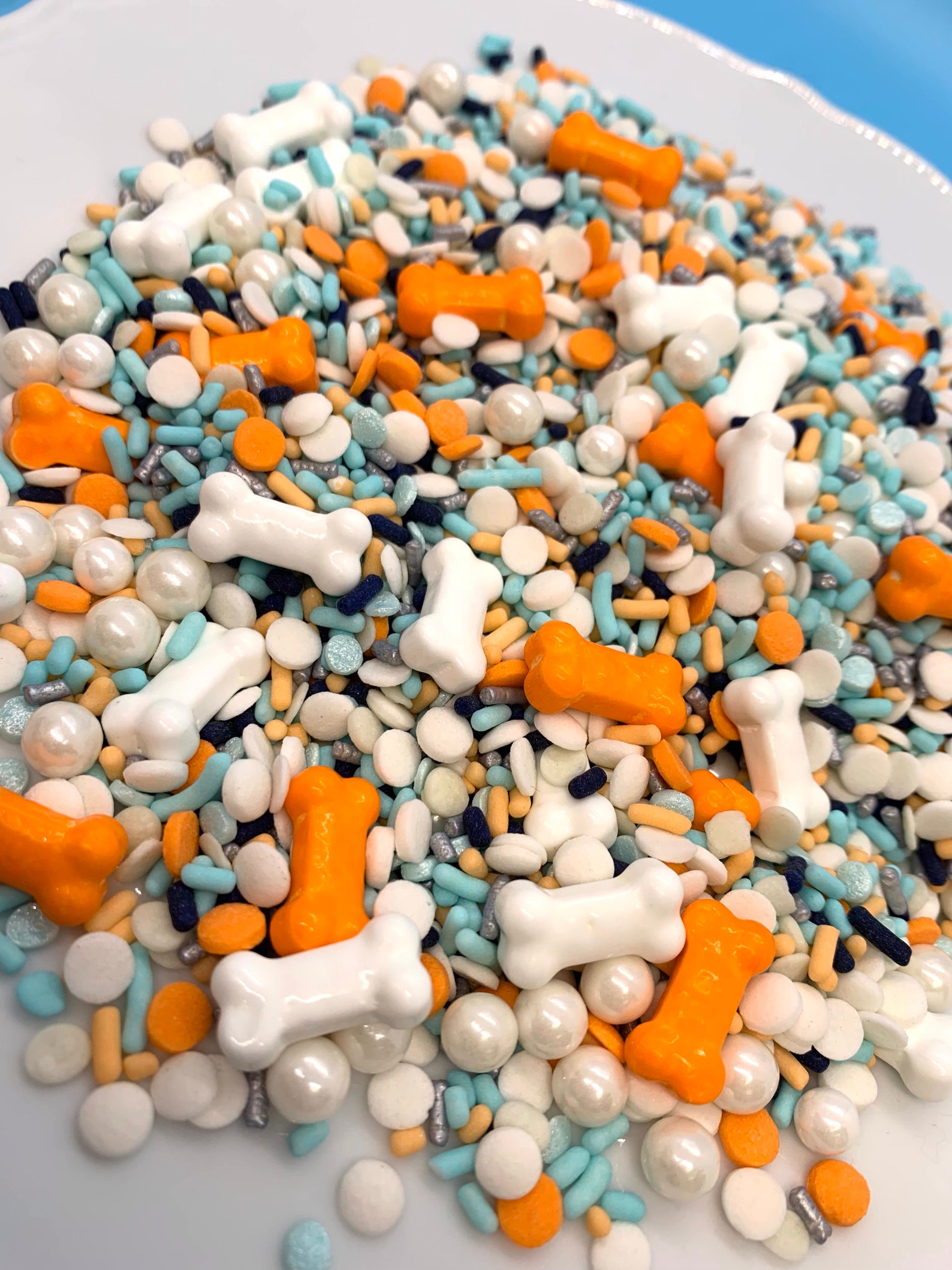 Big Dog Sprinkle Mix Blue Orange White Dog Bone Sprinkles | Etsy