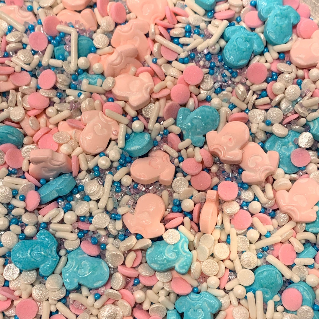 Pink or Blue Sprinkle Mix, Baby Shower Gender Reveal Sprinkles, Edible ...