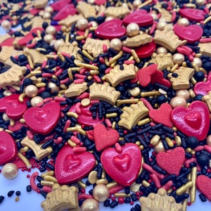 Queen of Hearts Edible Sprinkle Mix, Birthday Queen Sprinkle Mix ...