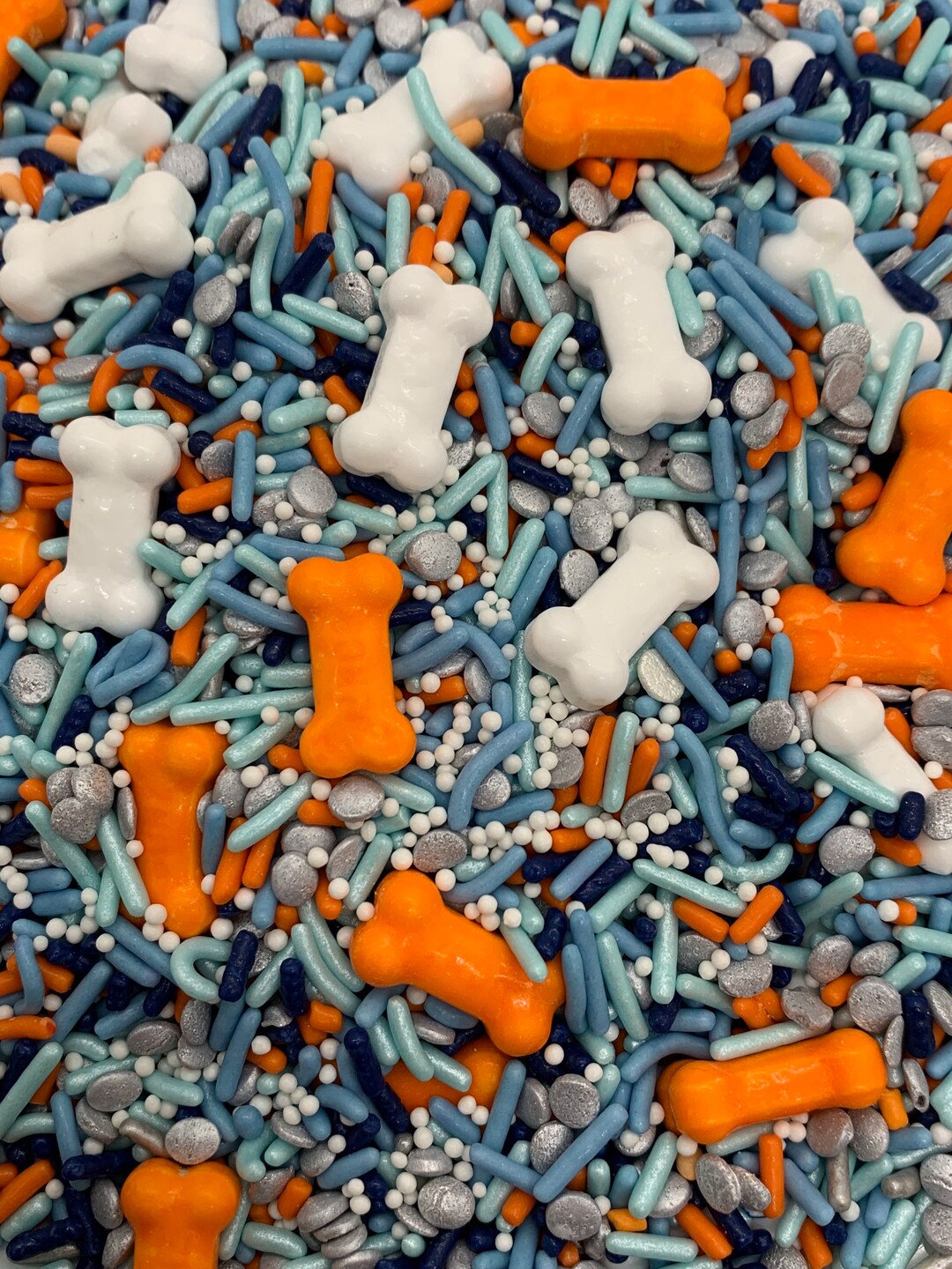 Big Dog Sprinkle Mix Blue Orange White Dog Bone Sprinkles - Etsy