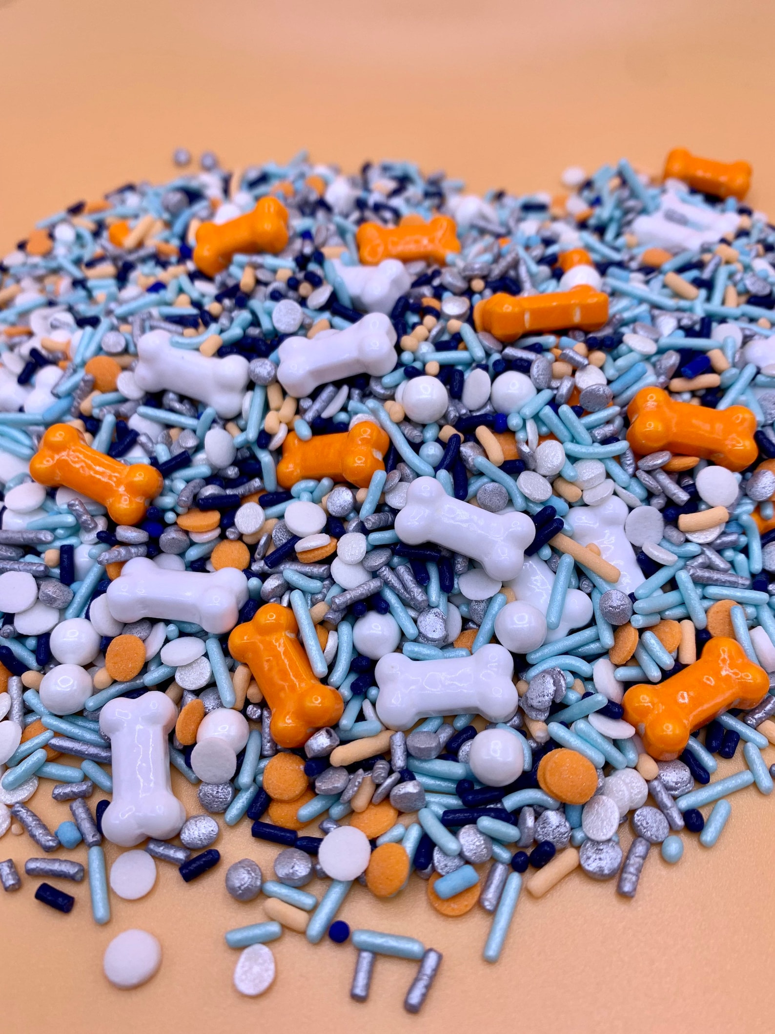 Big Dog Sprinkle Mix Blue Orange White Dog Bone Sprinkles | Etsy