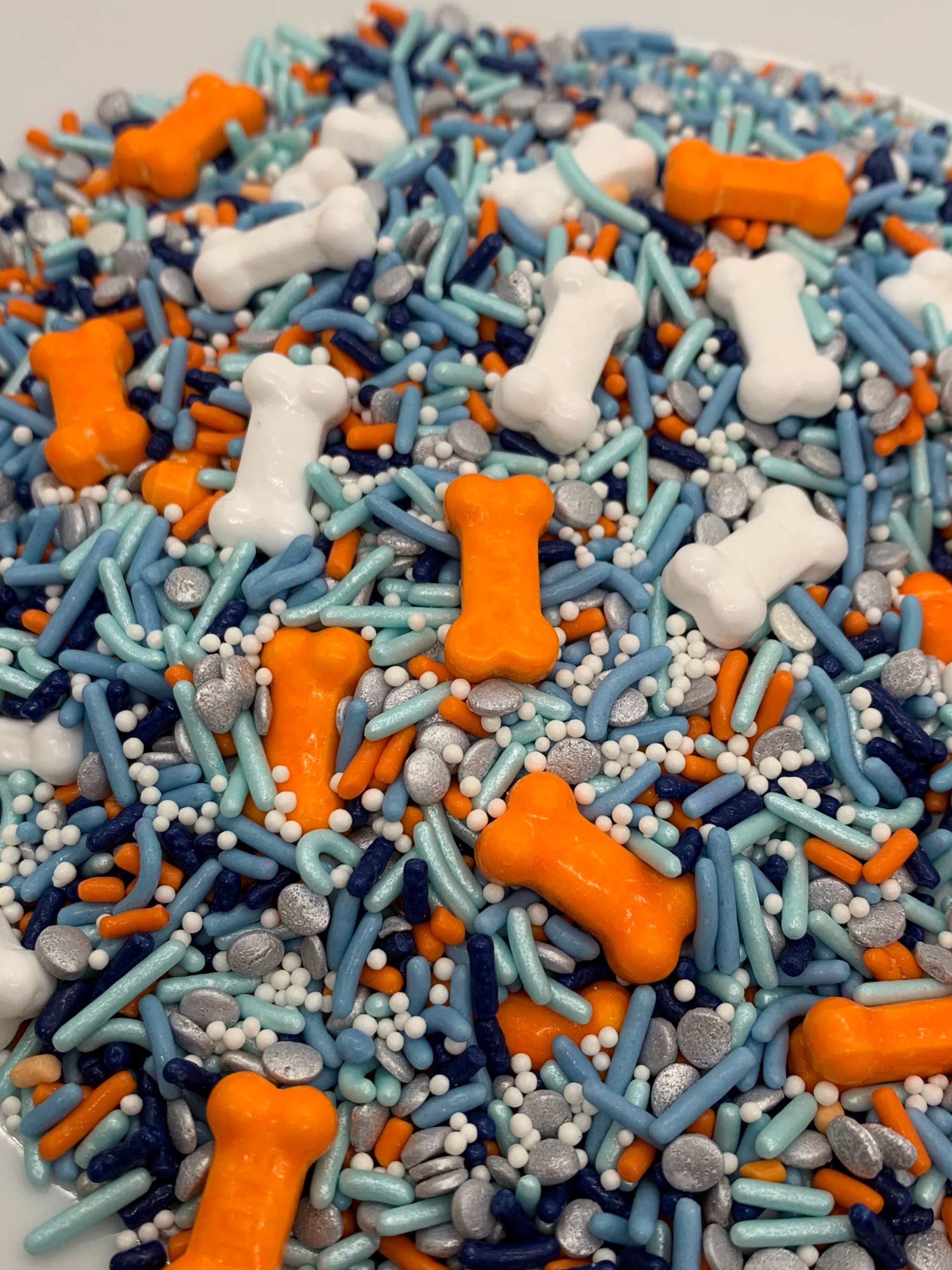Big Dog Sprinkle Mix Blue Orange White Dog Bone Sprinkles - Etsy