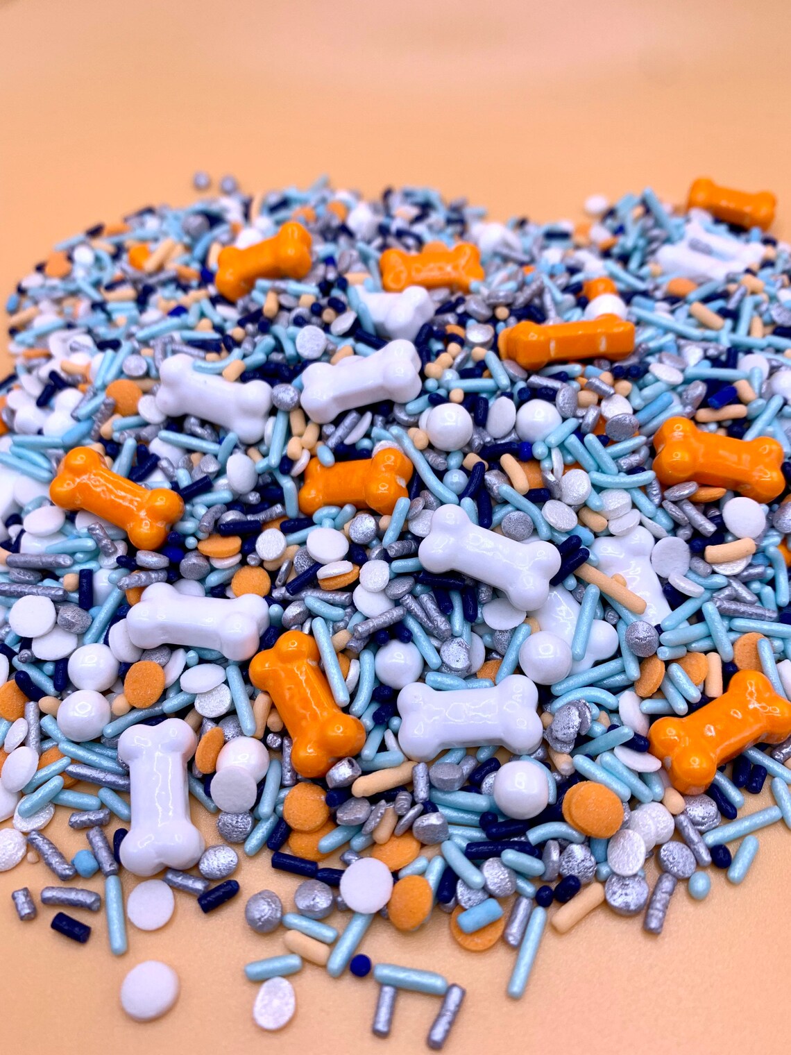 Big Dog Sprinkle Mix Blue Orange White Dog Bone Sprinkles | Etsy