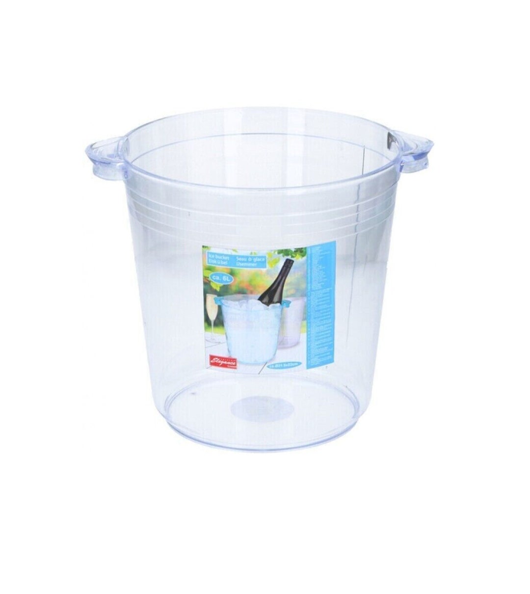 Plastic Ice Bucket Large 6L Wine Champagne Cooler With Handles Party ...