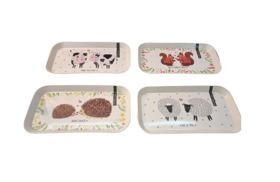 Small Party Serving Tray Animal Drawing Love 28cm Melamine - Etsy