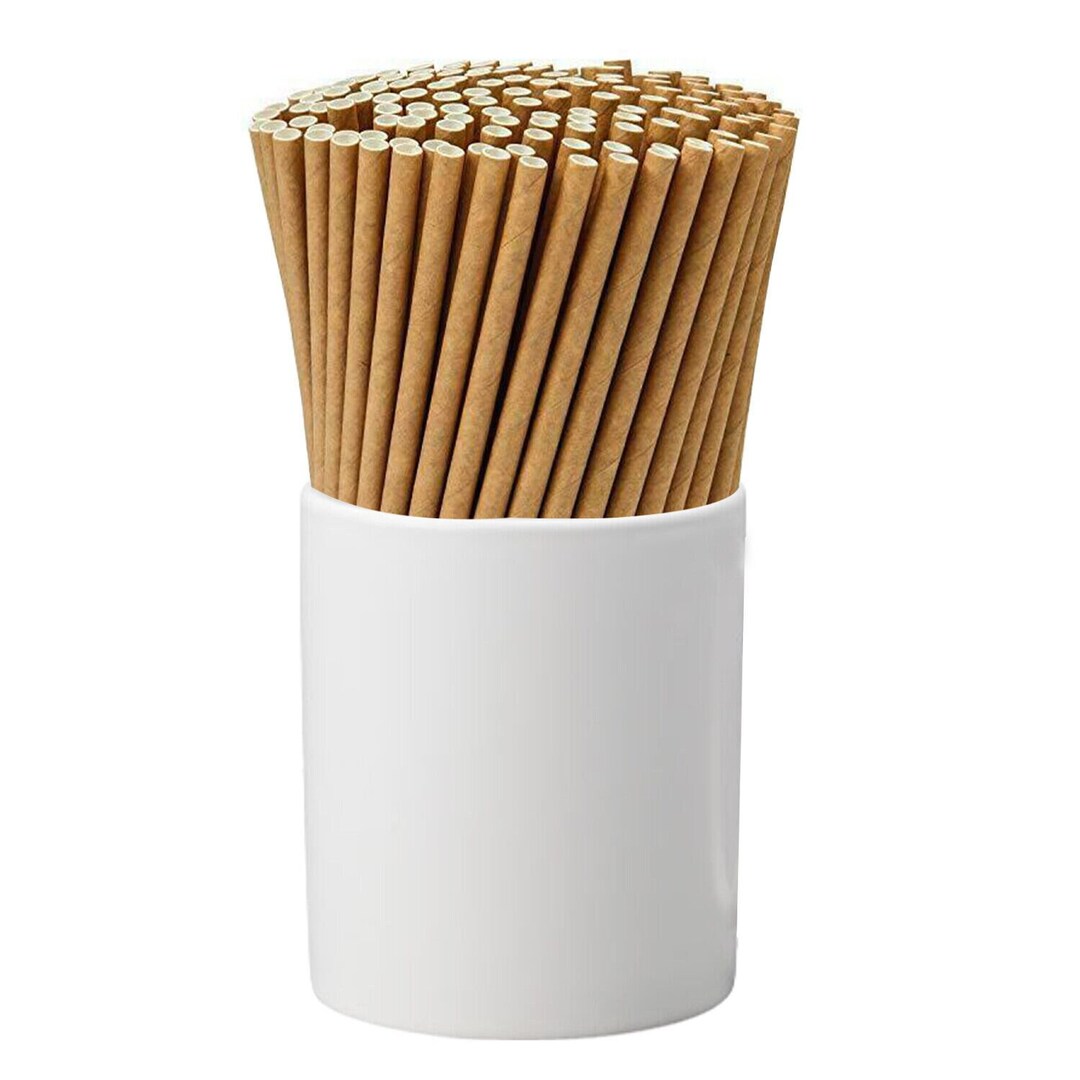 Kraft Paper Drinking Straws Brown Party Wedding Strong Thick Straw Full ...