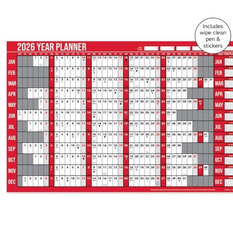 2026 Uk Wall Calendar - Etsy UK