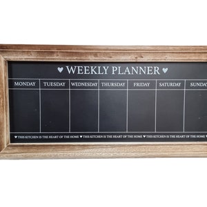 Weekly Planner Wooden Chalkboard Menu Party Planner Blackboard Vintage ...