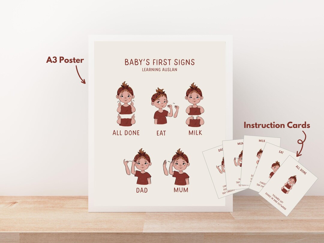 Auslan Baby's First Signs - Poster & Cards - Australian Sign Language ...