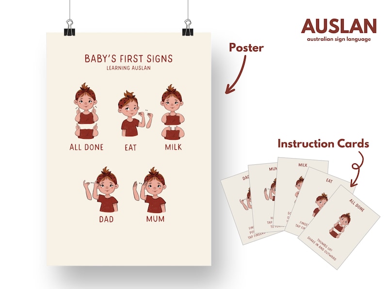 Auslan Baby's First Signs (digital) - Poster & Cards - Australian Sign ...