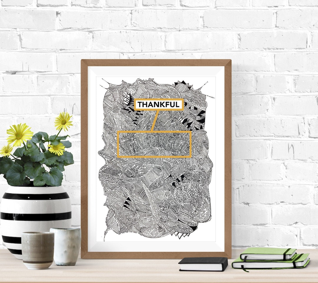 Hidden Words in Customizable Drawing Original Unique Drawing - Etsy