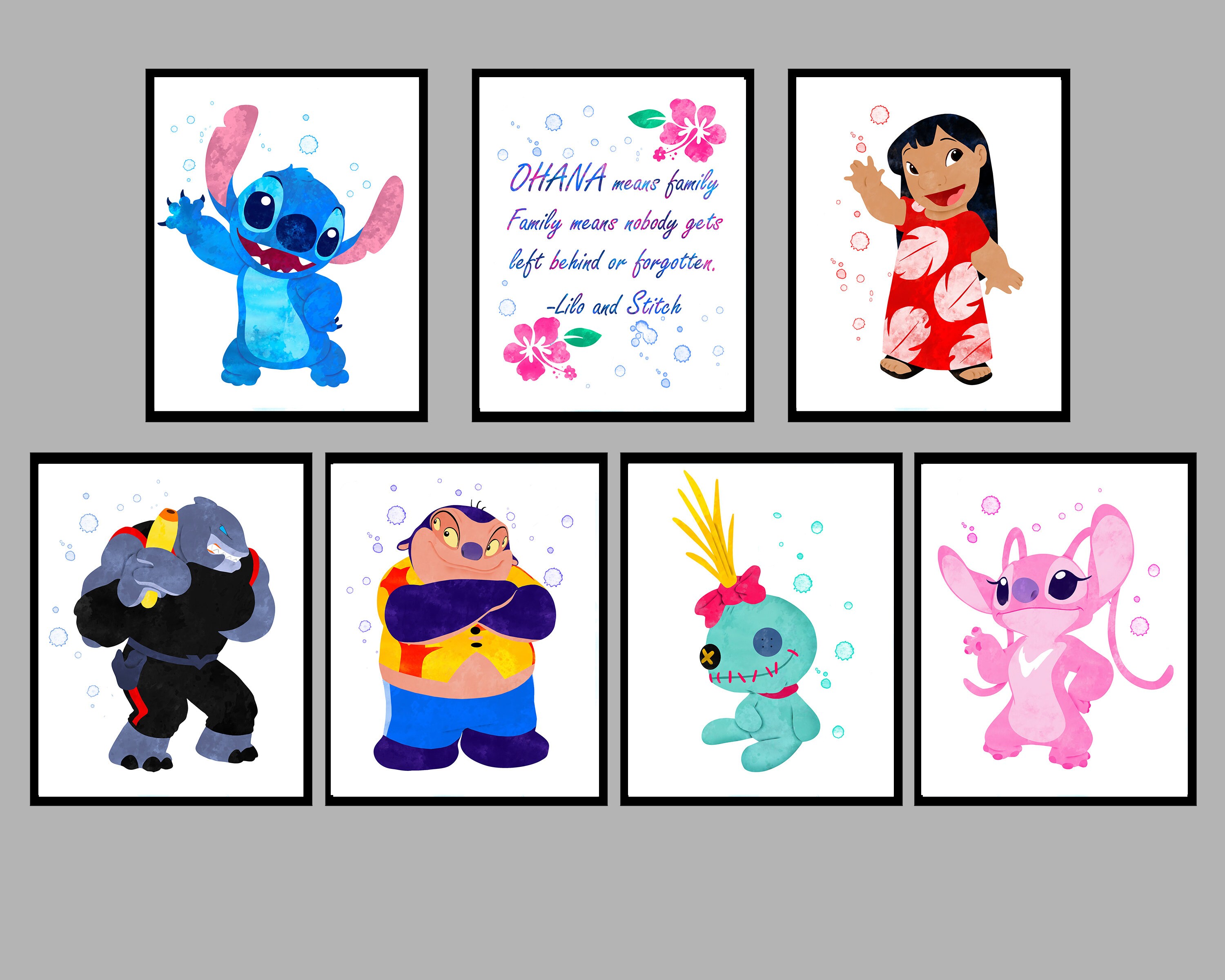 Lilo & Stitch Set 7 Images Lilo and Stitch print art Disney | Etsy
