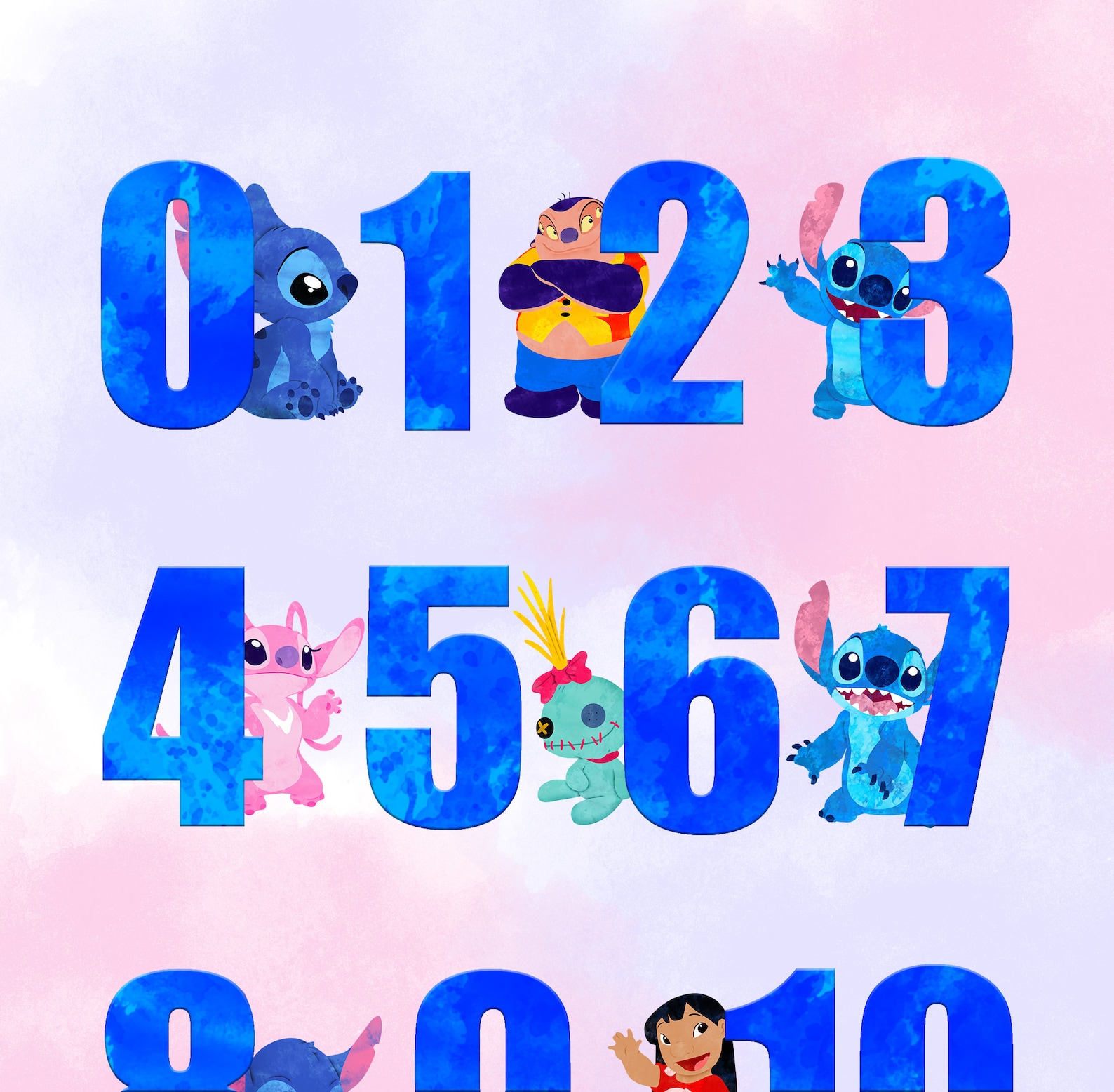 Alphabet Lilo & Stitch Set 3 Images Lilo and Stitch print art | Etsy