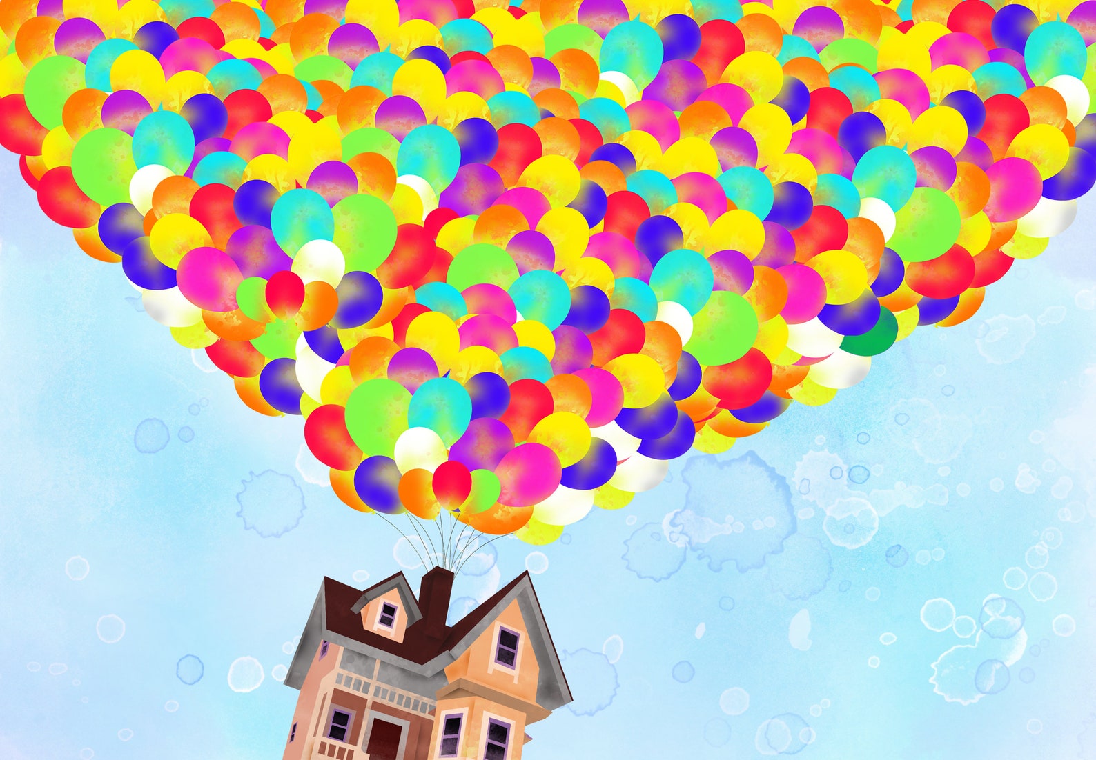 Balloons Up Set 3 Images Pixar Balloons print art Disney | Etsy