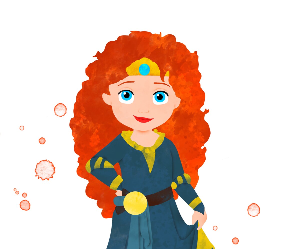 Princess Baby Merida Brave Disney Set 3 Images print art | Etsy