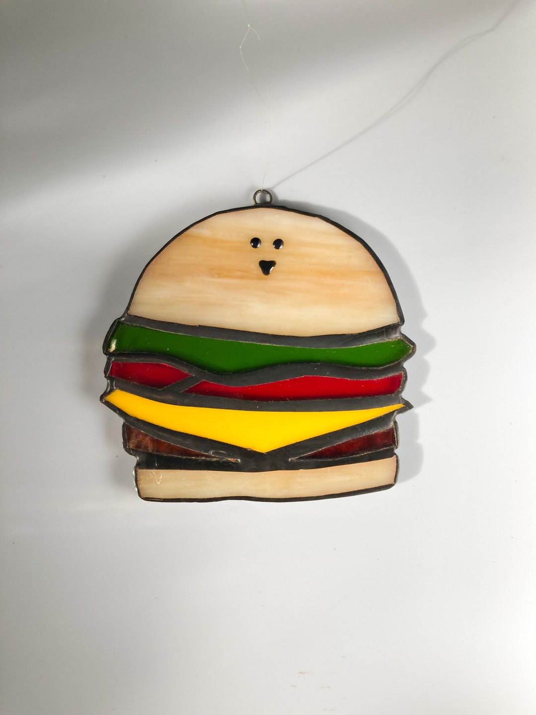 Stained Glass Burger, Burger Sun Catcher, Food Art, Kitchen Décor, Cute ...