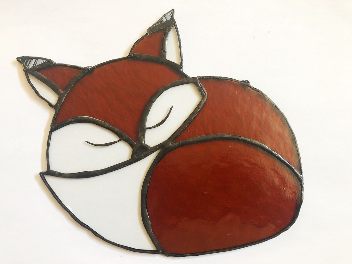 Stained Glass Fox Suncatcher Fox Window Decor Wall Hanging - Etsy