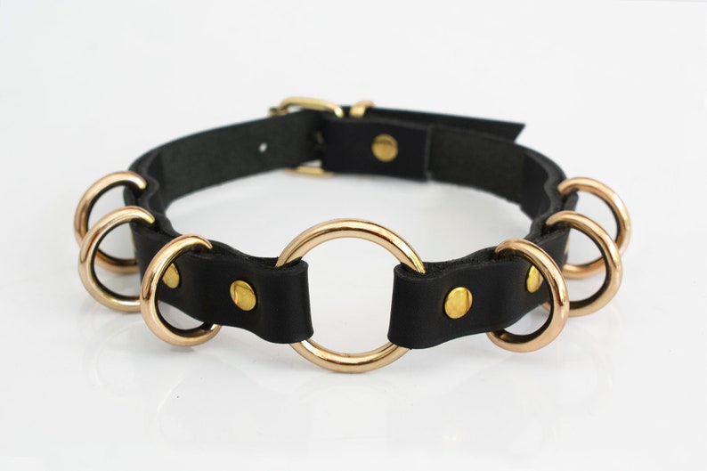 Black Leather Choker, Leather Choker, O Ring Choker, Choker Collar ...