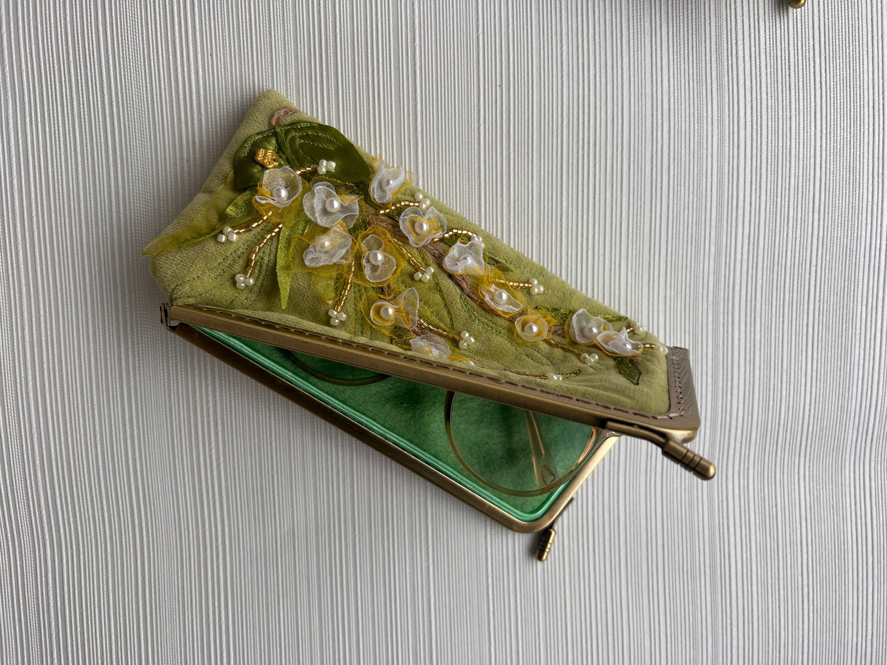 Handmade Velvet Glasses Case With Embroidery and Beads / Unique Gift ...