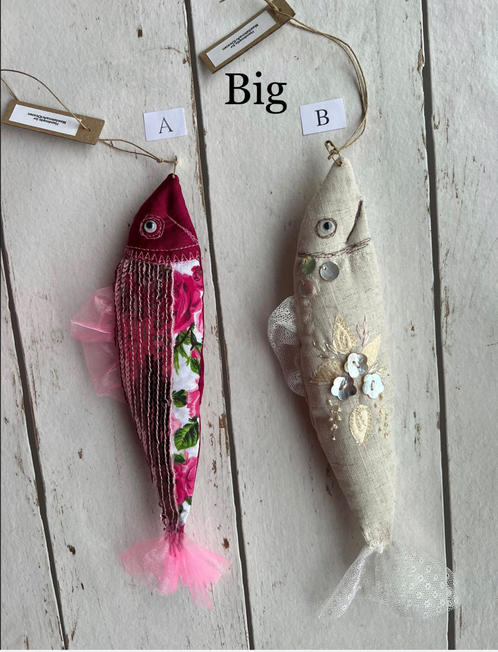 Handmade Fabric Fish Decoration for Beach and Seaside - Inspired Home ...