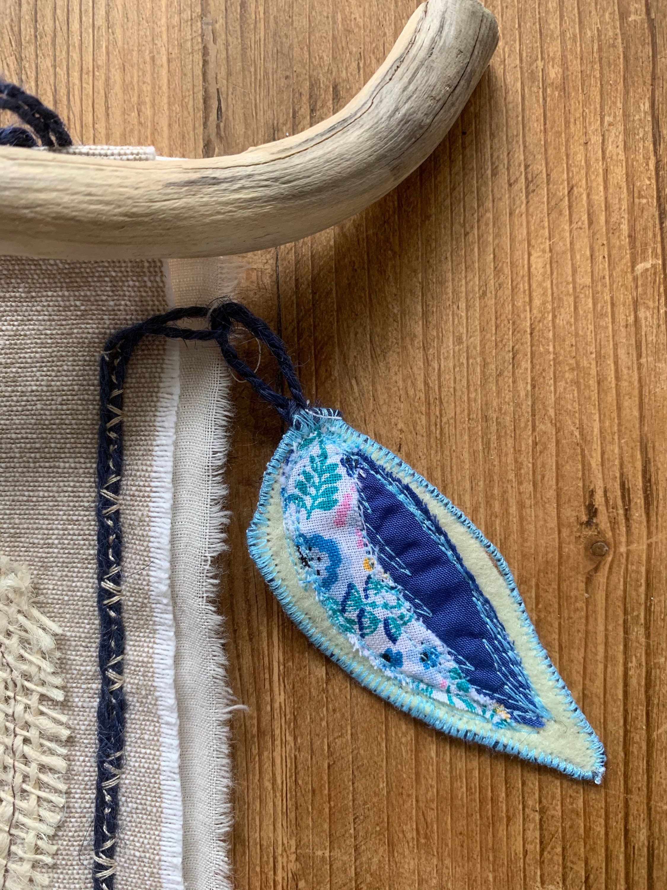 Textile Art Wall Hanging, Wall Decoration, Recycled Fabric and ...