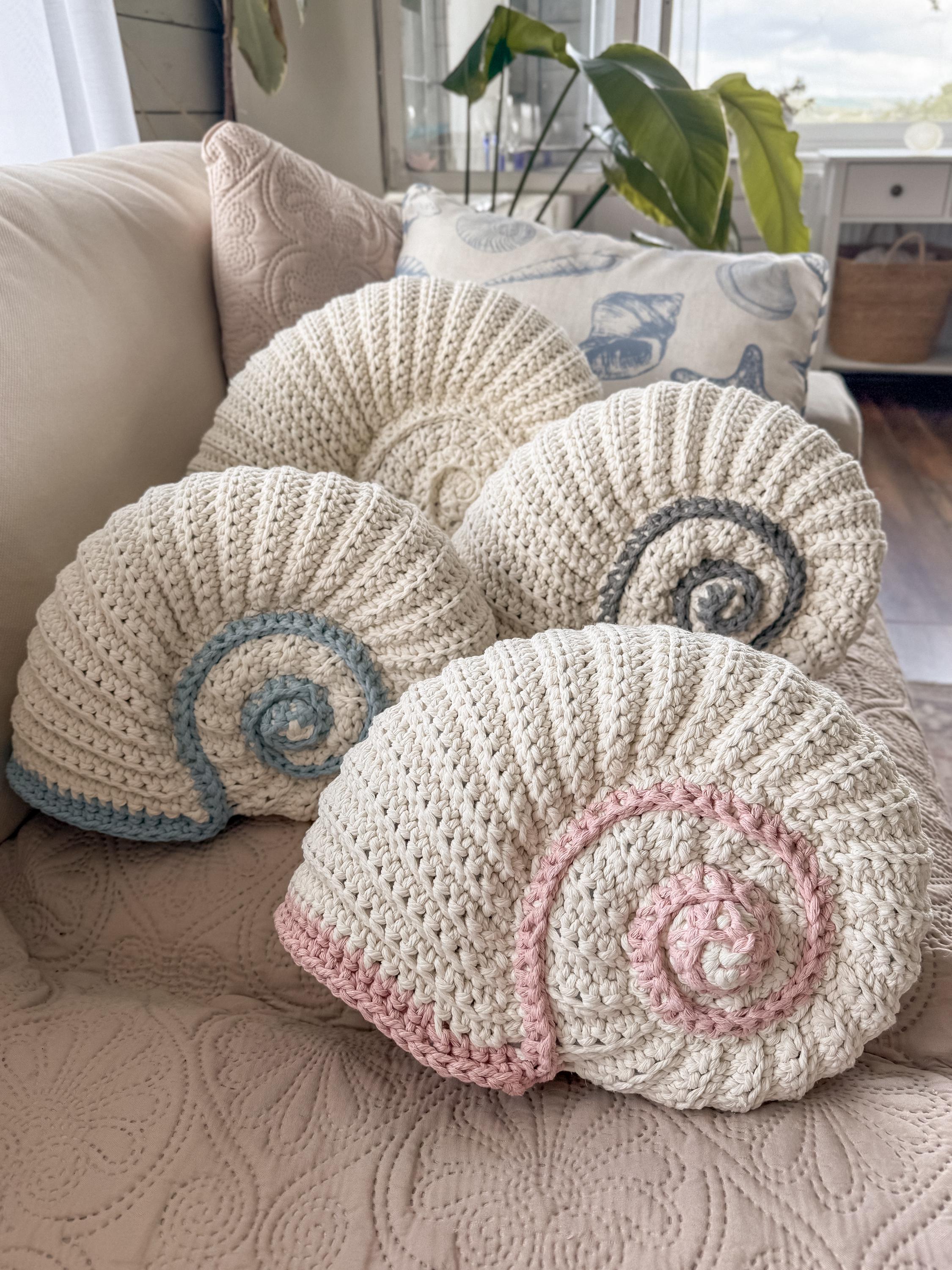 Handmade Crochet Decorative Shell Ammonite Pillows Pumpkin Christmas ...