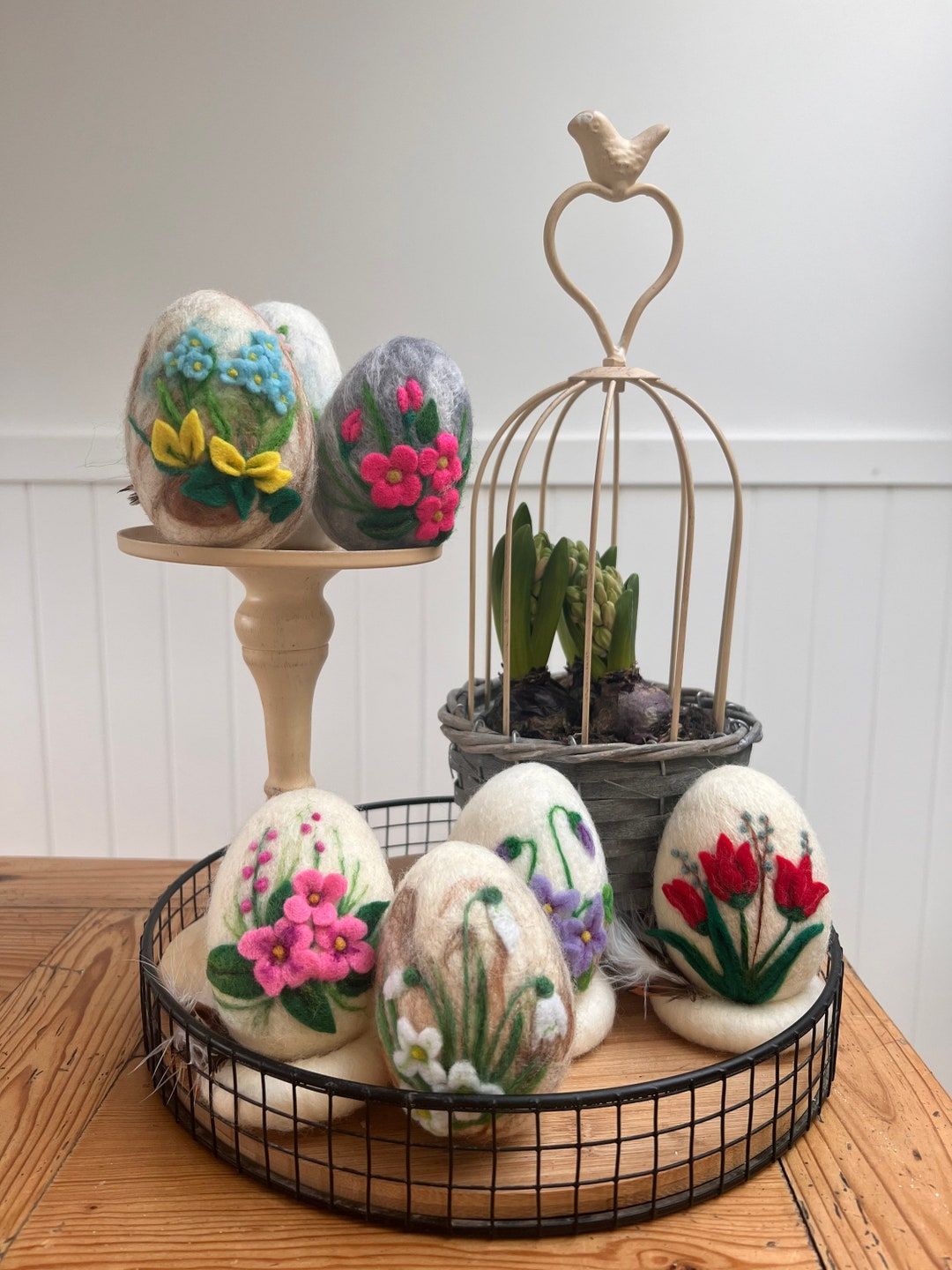 Needle Felted Easter Eggs Decoration Spring Wall Decor Handmade - Etsy
