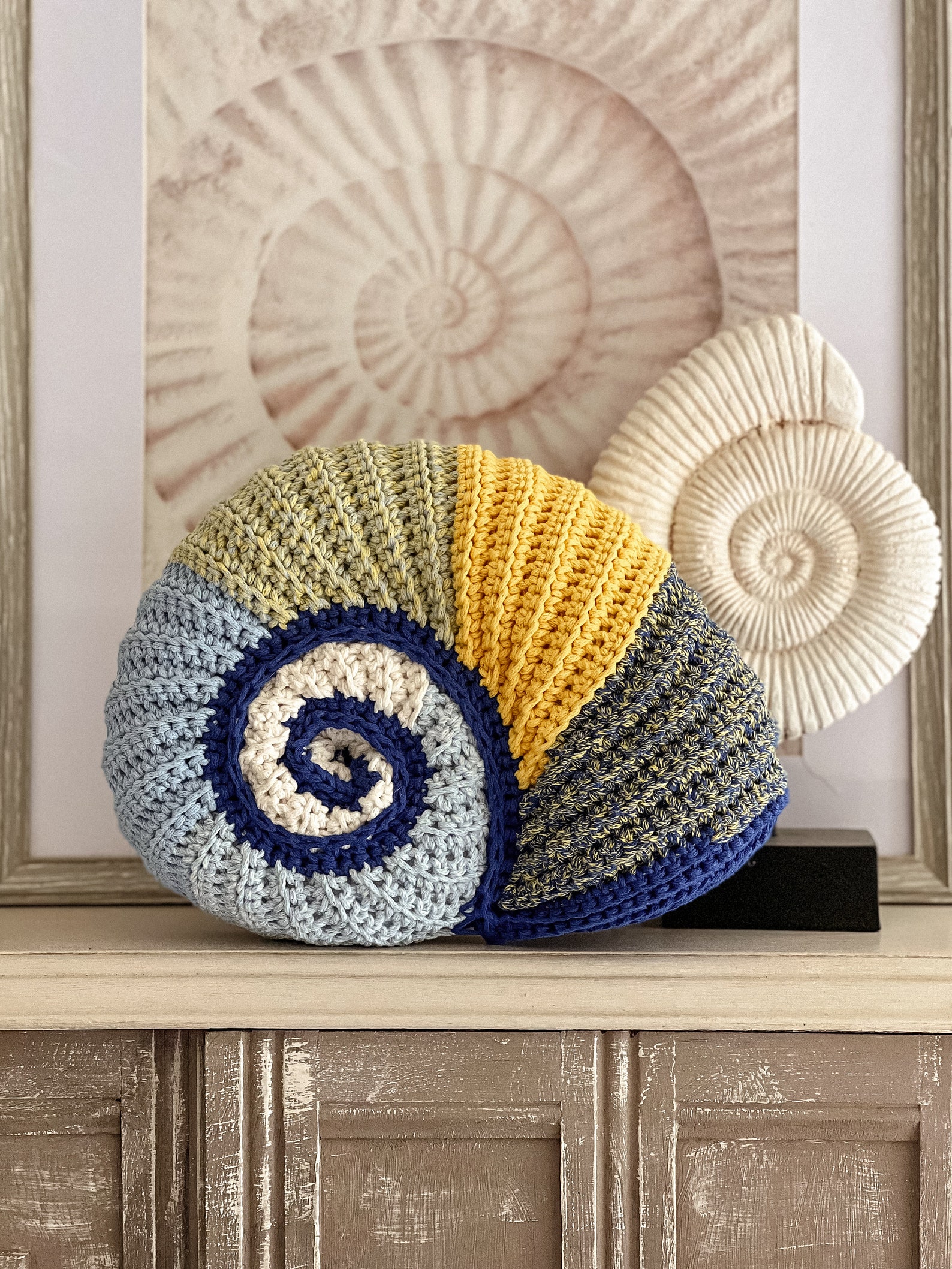 Handmade Crochet Decorative Shell Ammonite Pillows Pumpkin Christmas ...