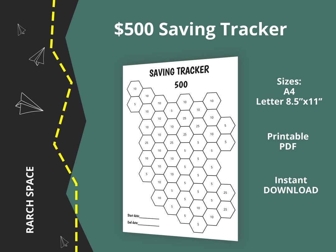500 Saving Tracker, Printable PDF, Instant Download - Etsy