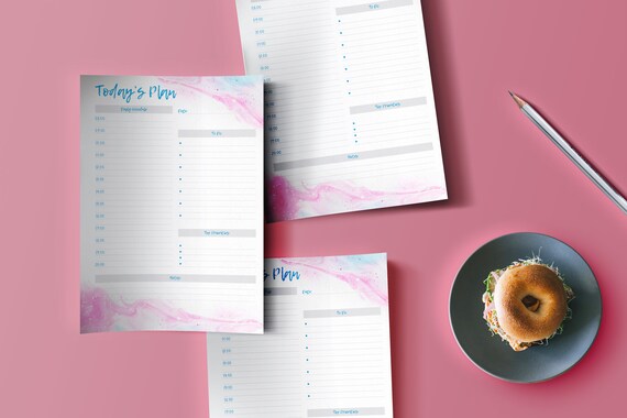 Printable Daily Planner Today's plan beautiful schedule | Etsy