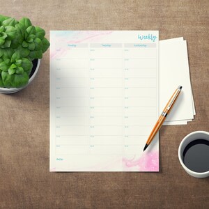 Printable Weekly Planner, 2 Sheets, Monday to Sunday Planner, Digital ...