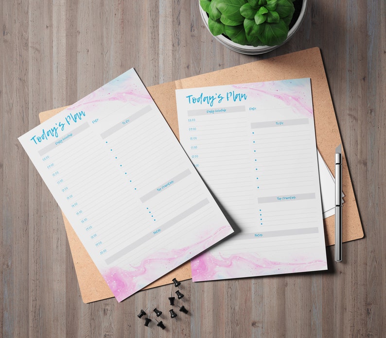 Printable Daily Planner Today's plan beautiful schedule | Etsy