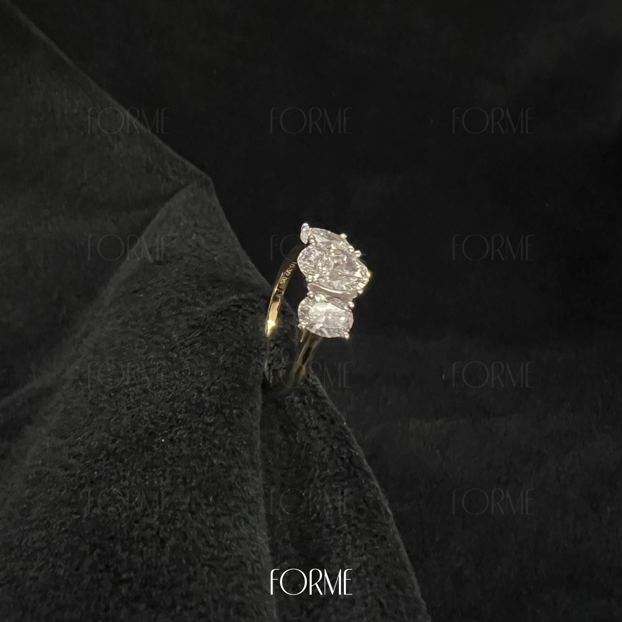 2.5 CT Three Stone Ring, Three Diamond Ring, VSS Moissanite, Engagement ...