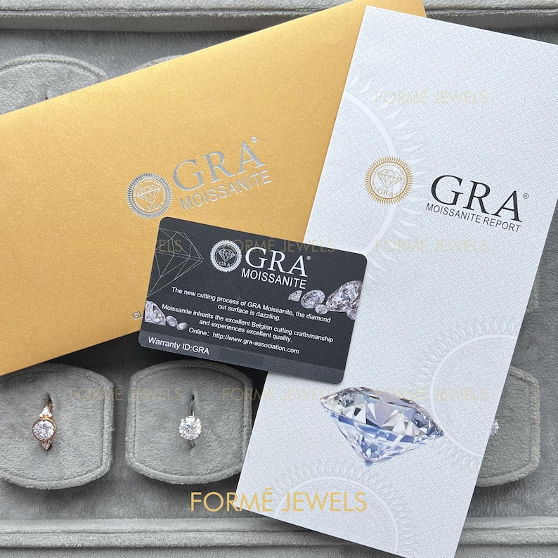 3 CT Pear Moissanite Georgian Collet Pendant: 14K Yellow Gold White ...