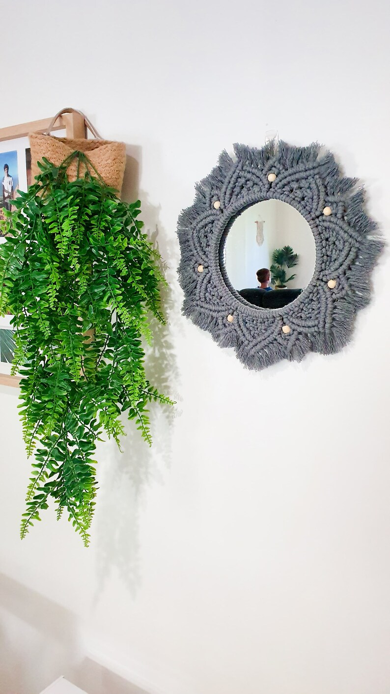 Mandala Macrame Mirror / Boho Macrame Mirror / Macrame Wall Decor / Wall Hanging / Vintage Decor ...