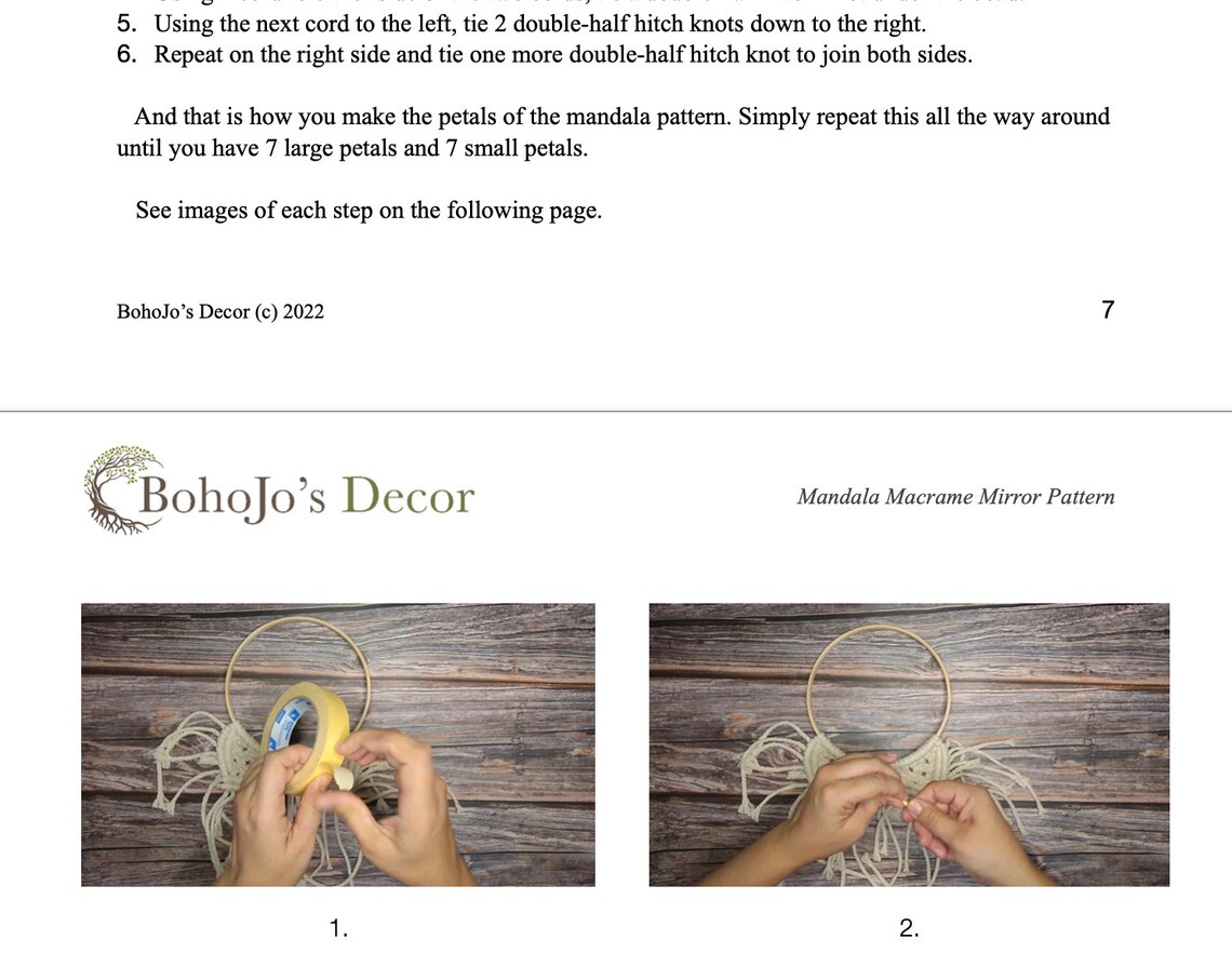 Macrame Pattern PDF Mandala Mirror Macrame Mirror Tutorial - Etsy