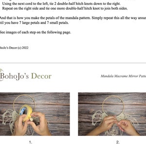 Macrame Pattern PDF Mandala Mirror, Macrame Mirror Tutorial, Boho Mirror DIY Decor, Boho Decor ...