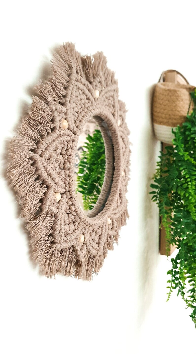 Mandala Macrame Mirror / Boho Macrame Mirror / Macrame Wall Decor / Wall Hanging / Vintage Decor ...