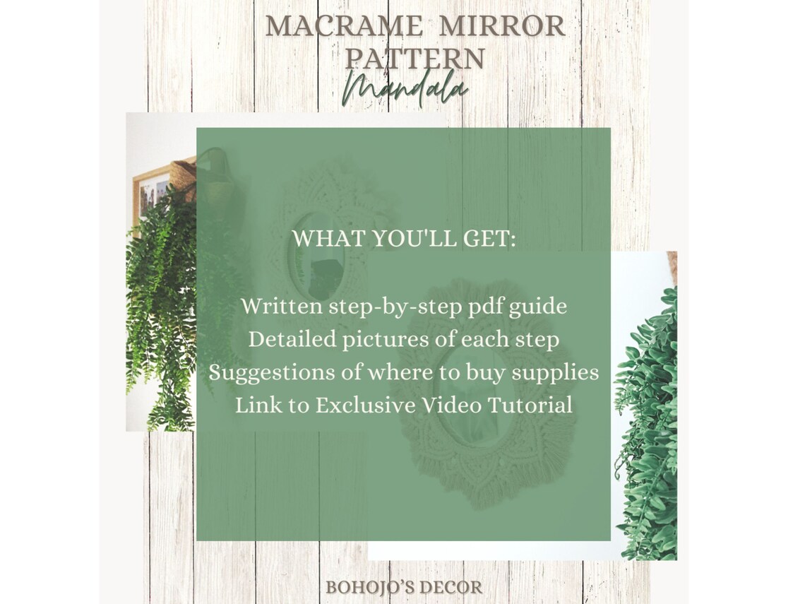 Macrame Pattern PDF Mandala Mirror Macrame Mirror Tutorial - Etsy